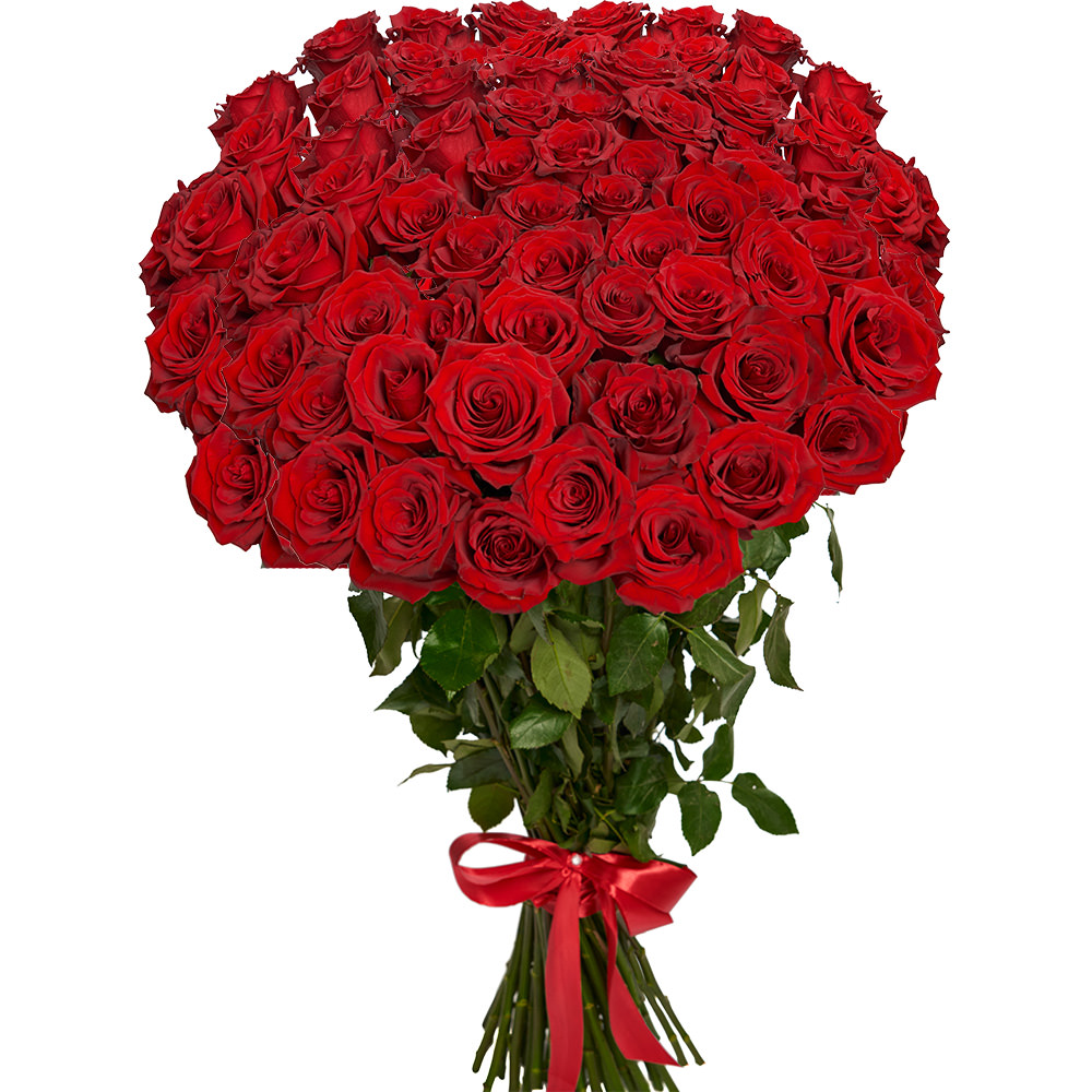 51 red roses one meter high — order delivery to Ukraine. Buy Now! Price ...
