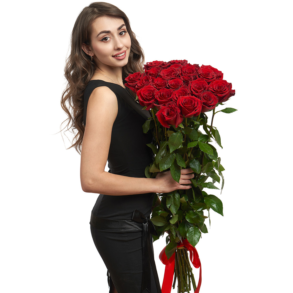 25 roses one meter high — order delivery to Ukraine. Buy Now! Price ...