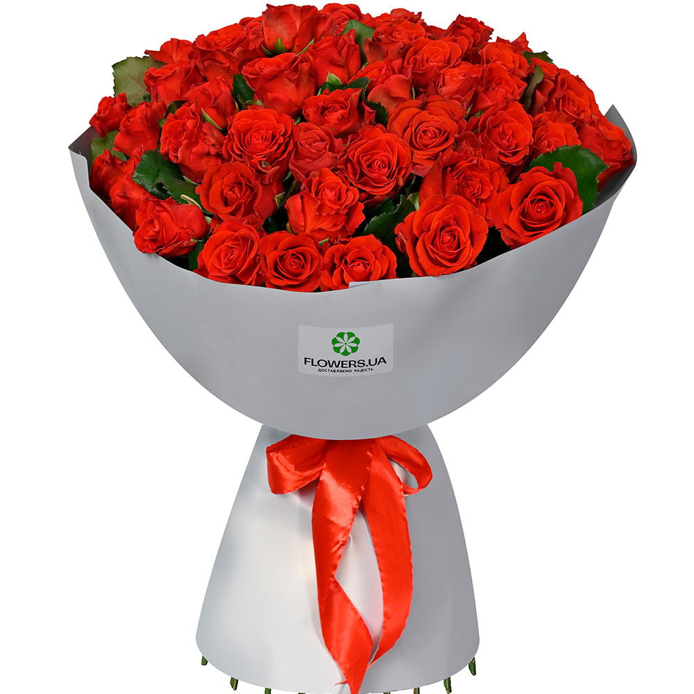 Monobouquet "55 El Toro roses" — order delivery to Ukraine. Buy Now ...
