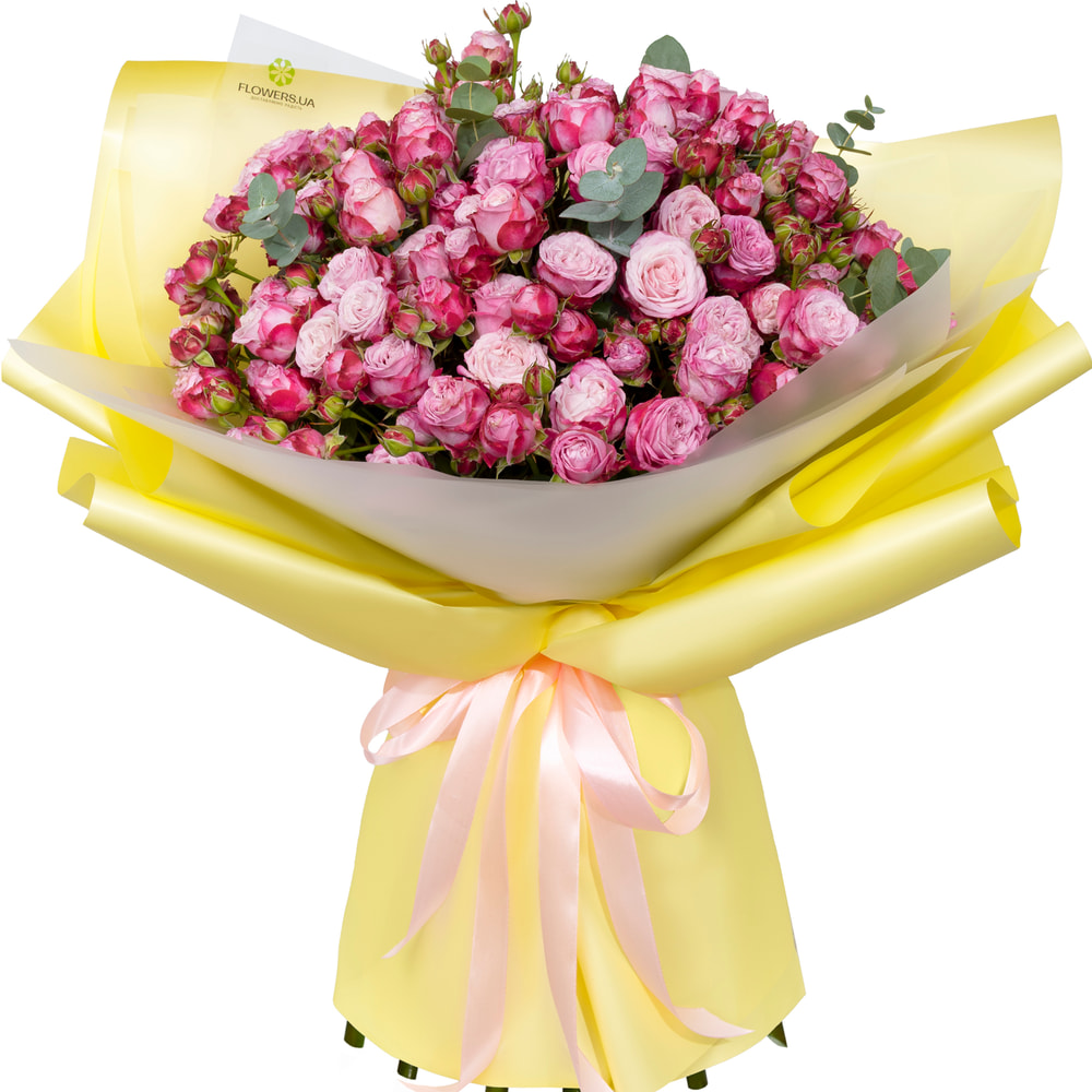 Bouquet of 25 pink peony roses — order delivery to Ukraine. Buy Now ...