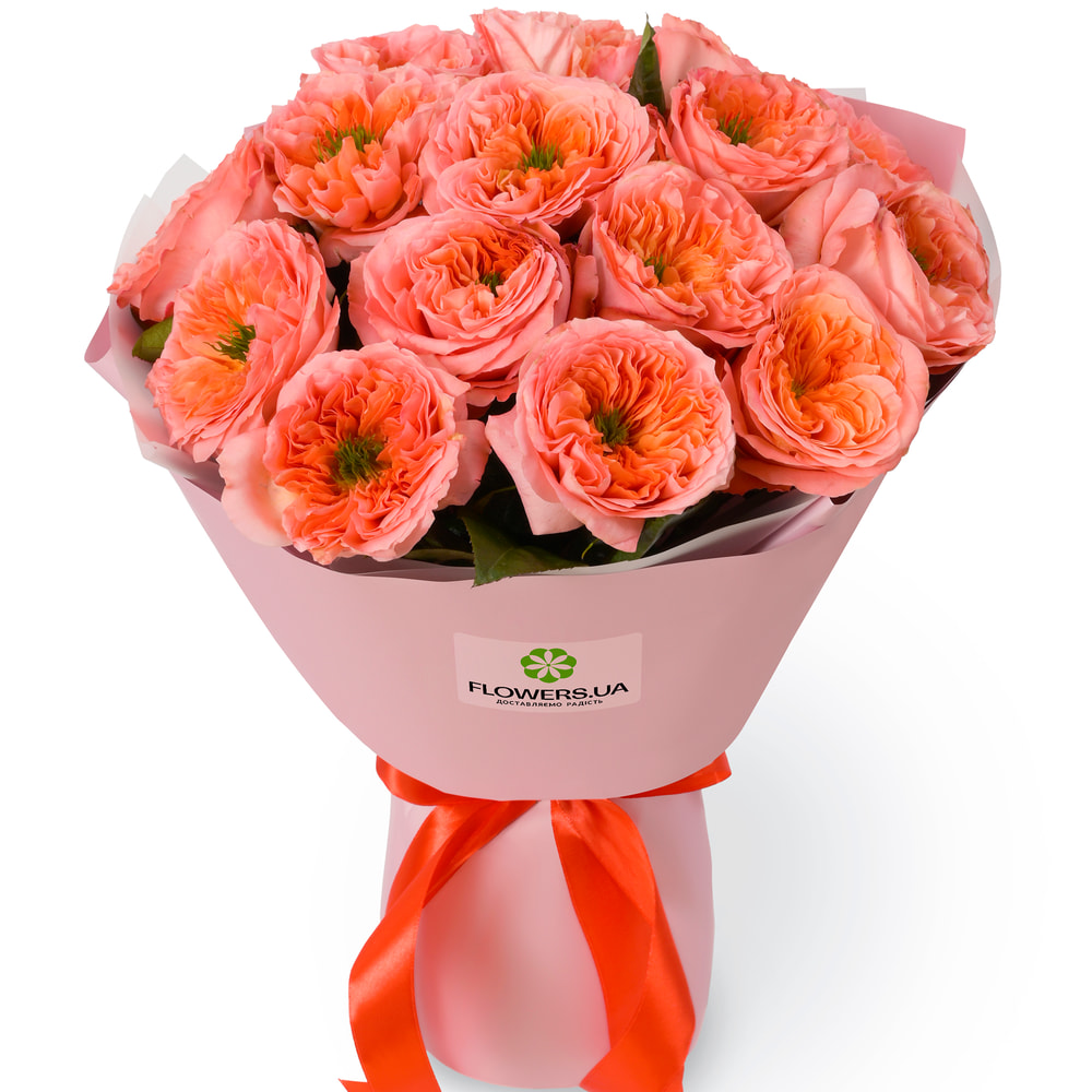 Монобукет "15 роз Mandarin Expression" — заказать букет с доставкой в ...